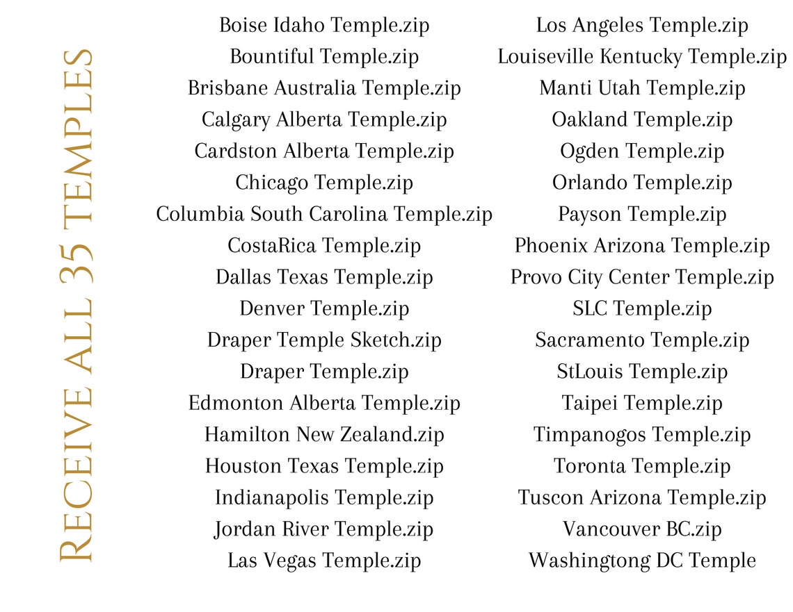 LDS Temple Bundle 35 Temple Printables Art Printables - Etsy