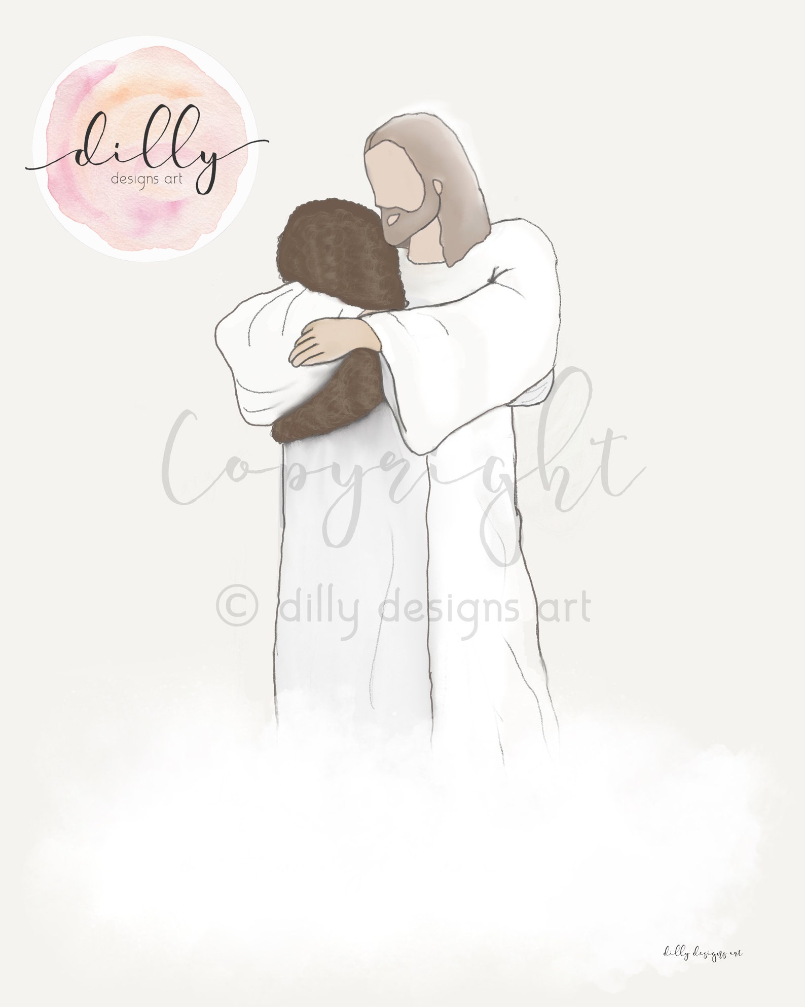 Woman Hugging Christ Hugging Jesus Welcome Home Reunion in - Etsy