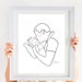 Line Art Dad and Angel Baby Hand Drawn Artwork Premium - Etsy