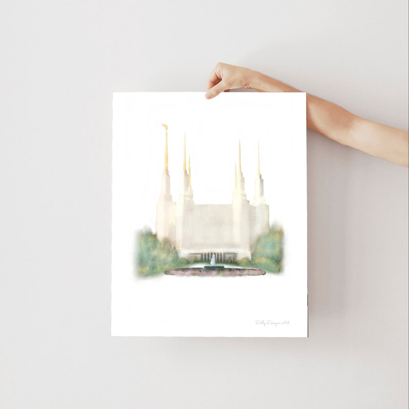Dc Temple Watercolor - Etsy