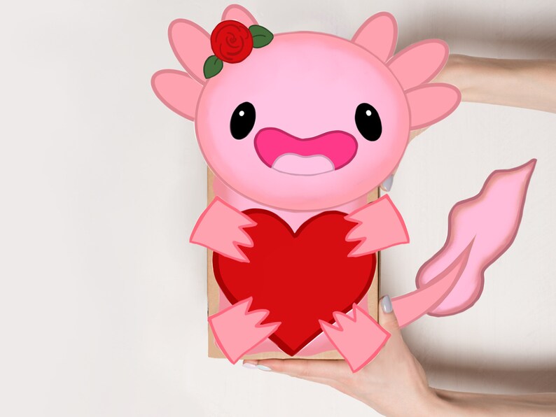 Axolotl Valentines Box Valentines Box Decor Printable - Etsy