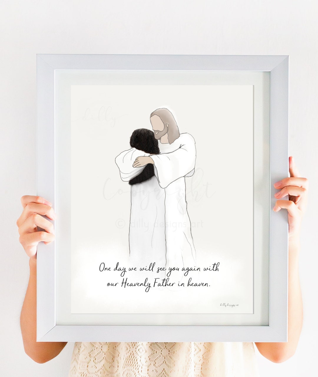 Sympathy Gift, Grief Loss Art Print, Heaven Embrace (digital Download ...