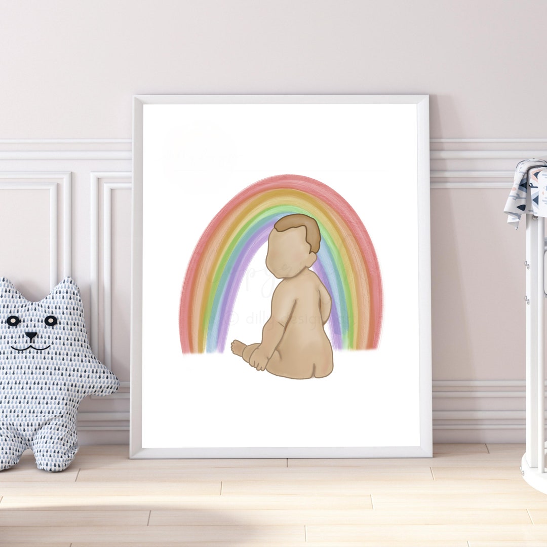 Nursery Printable Rainbow Baby Print Hand Drawn Art Nursery - Etsy