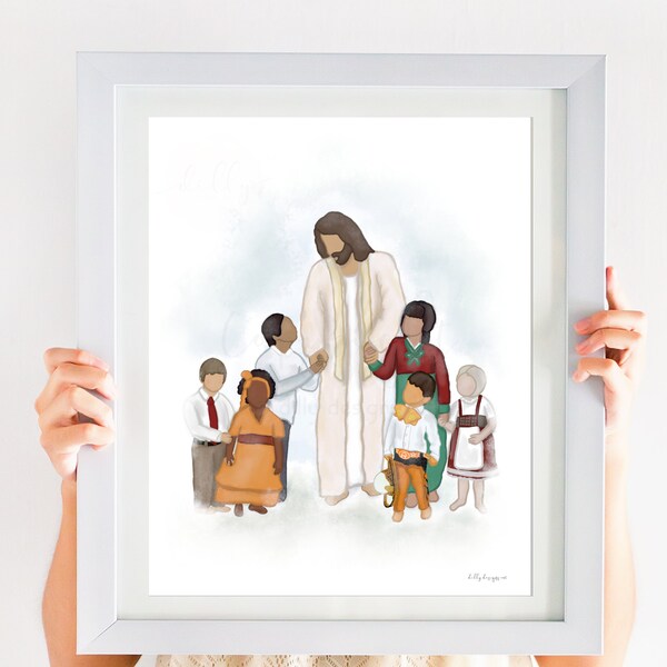 Jesus Loves the Children of the World Art - Etsy