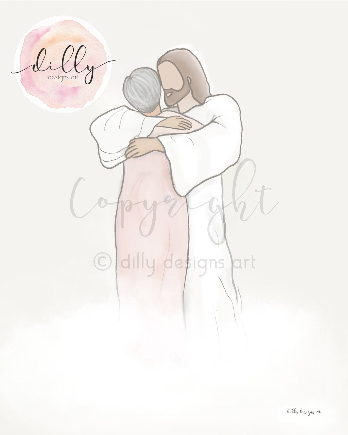 Jesus Embrace Printable Art Funeral Art Remembrance Art - Etsy