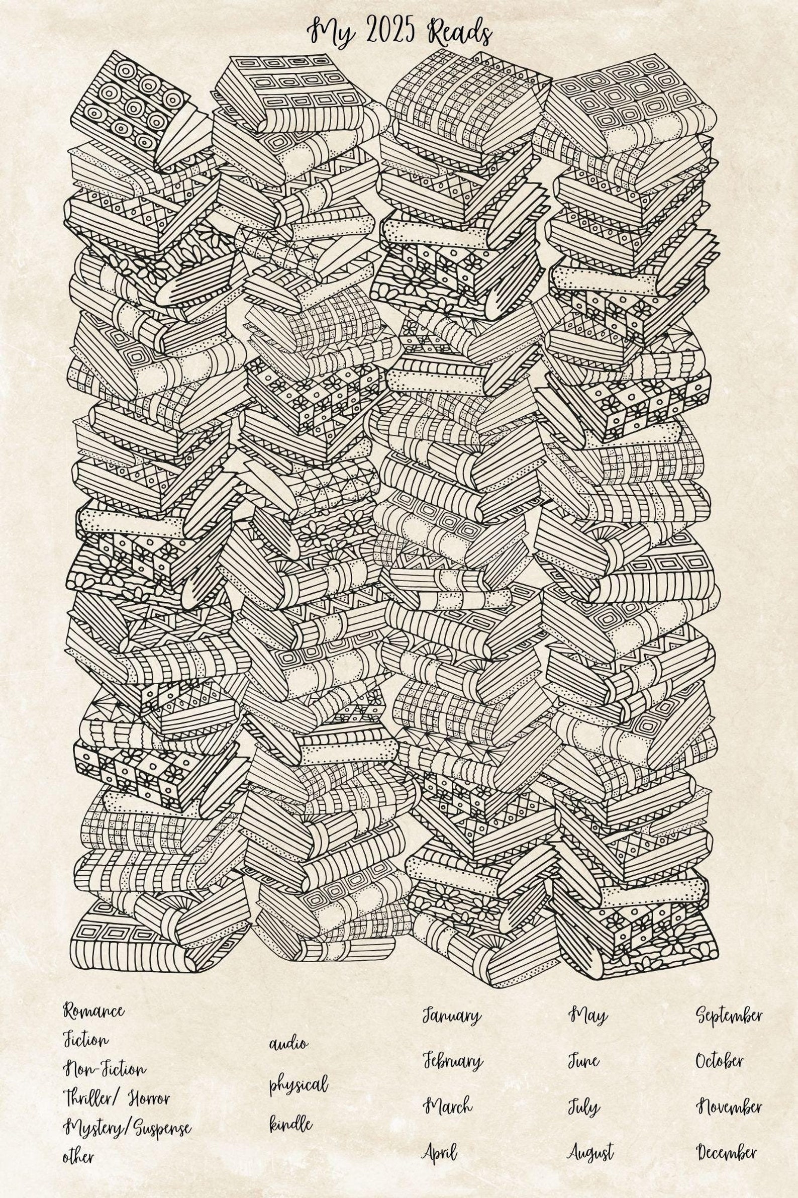 Book Tracking Poster (digital Download, 18x12) - Etsy