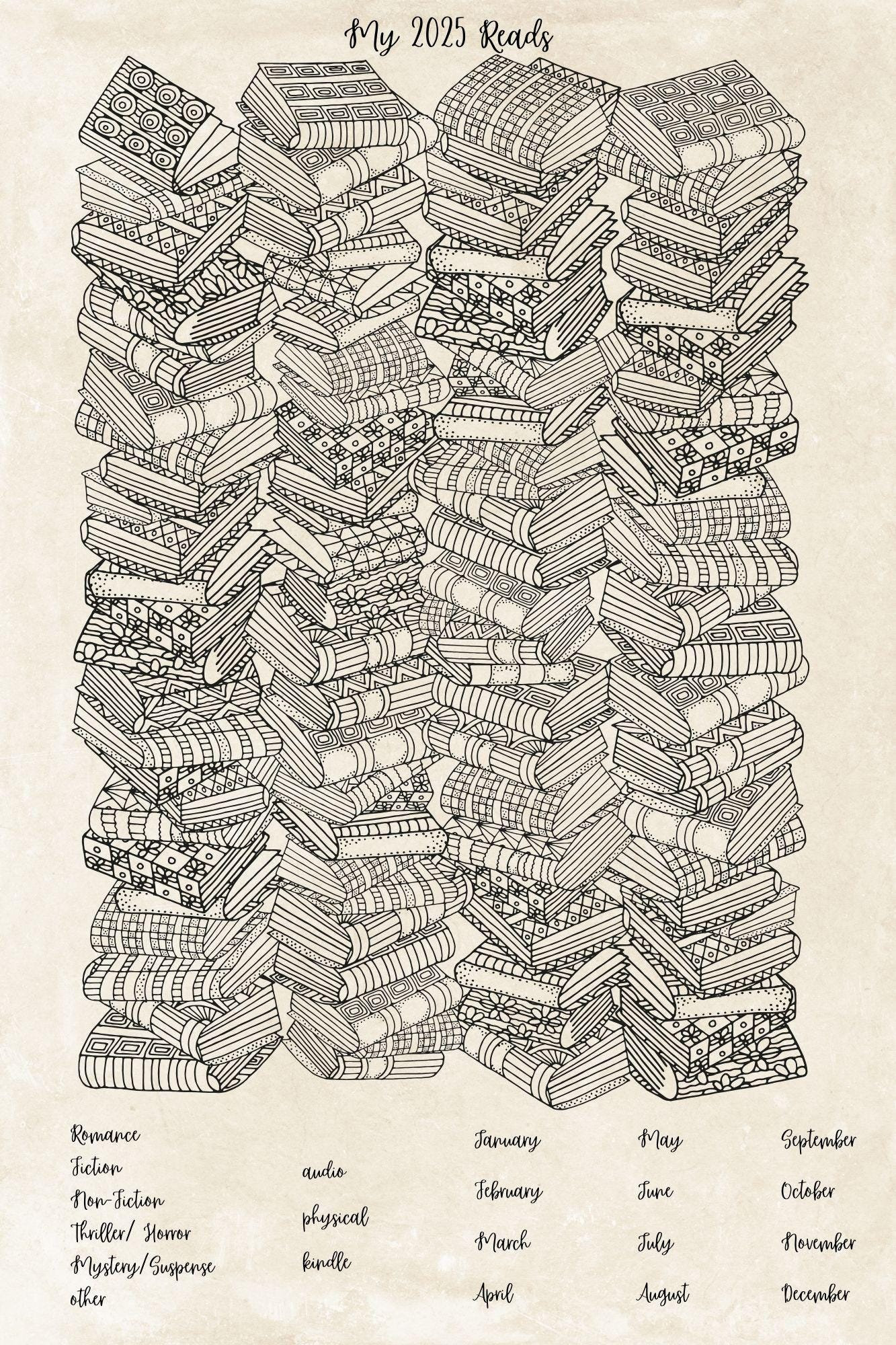 Book Tracking Poster (digital Download, 18x12) - Etsy