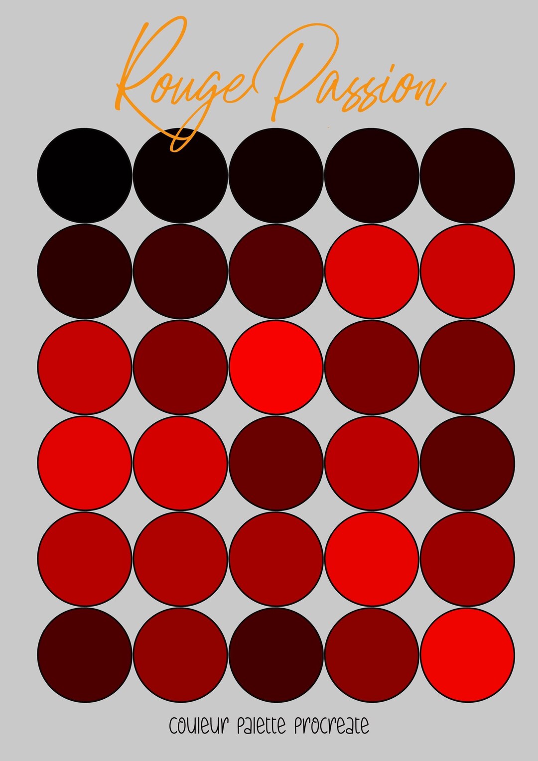 Rouge Passion Procreate Color Palette - Etsy