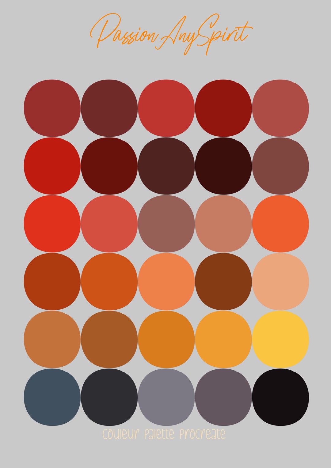 Passion Color Palette Procreate - Etsy