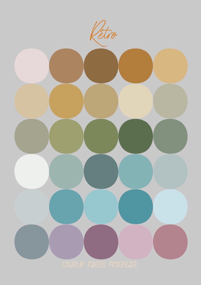Retro Procreate Color Palette Etsy Uk