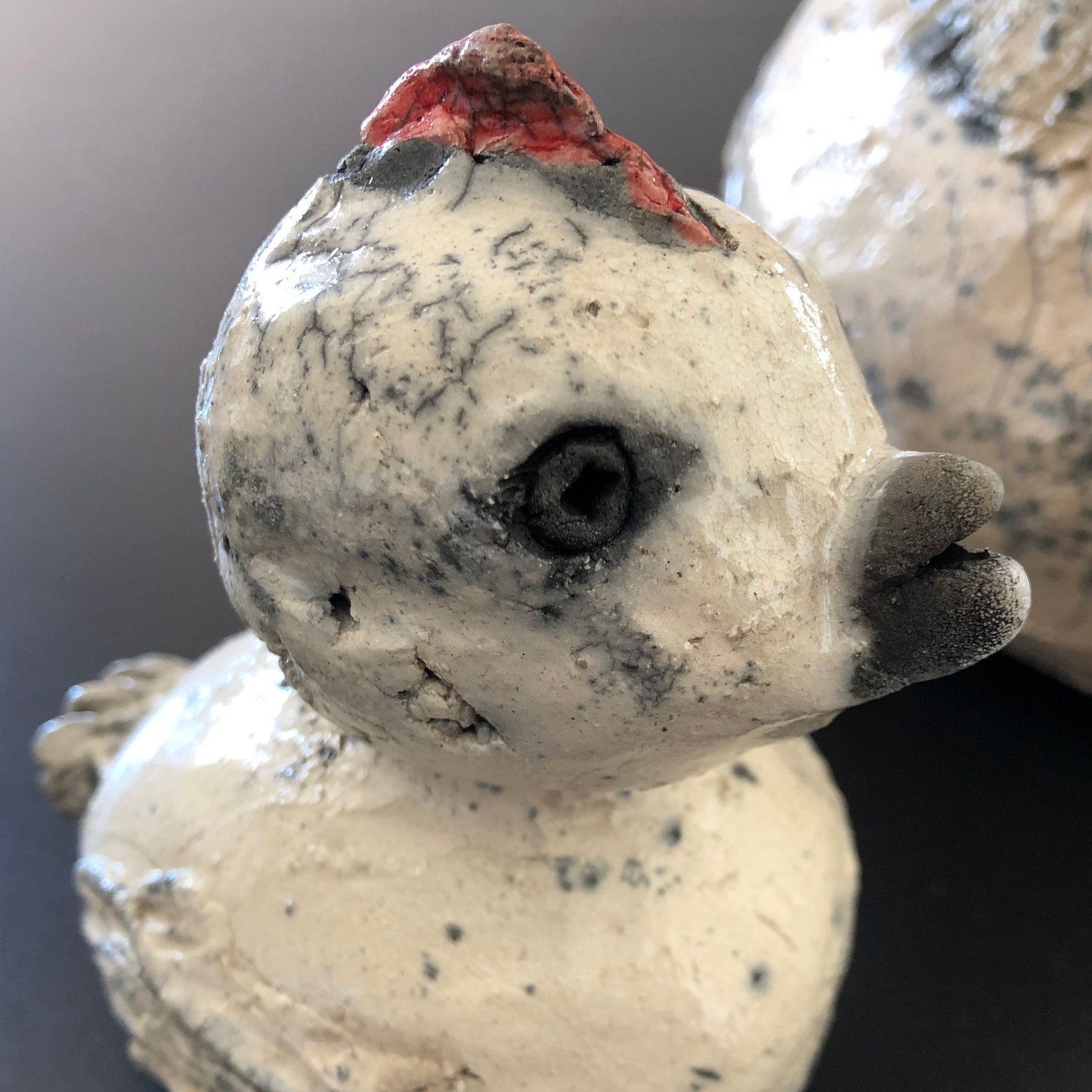 Céramic raku La Poule et son poussin | Etsy