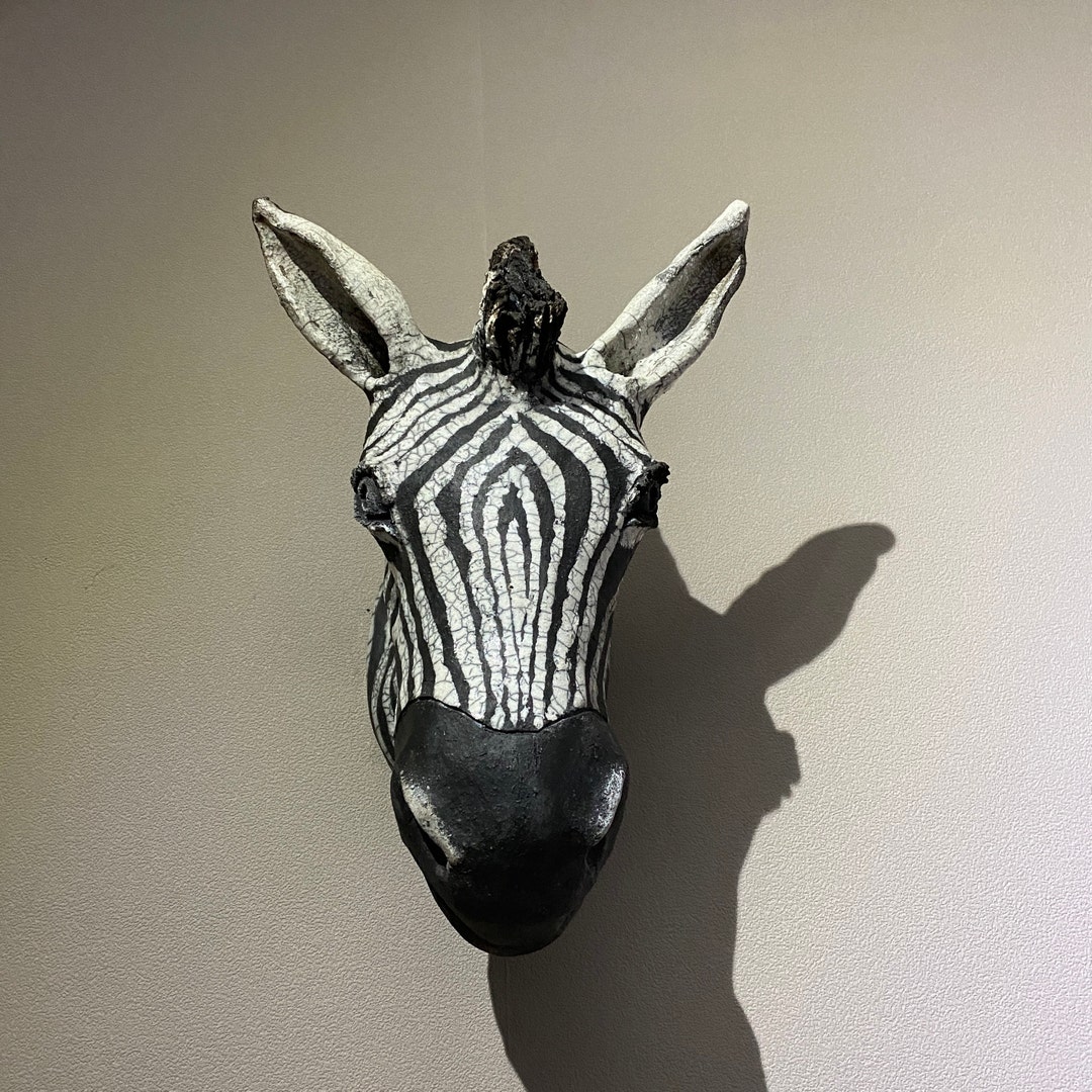 Céramic Raku Zebra Trophy - Etsy UK