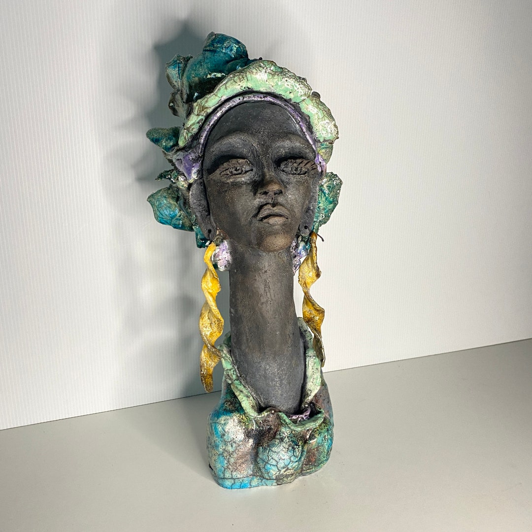 Céramic Raku Chinese Woman - Etsy