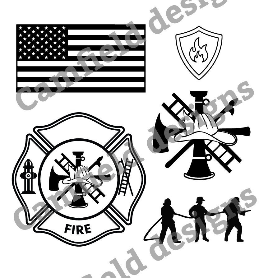 Firefighter Multi Design Logos, Career Firefighter, Vector ,PNG, EPS ...