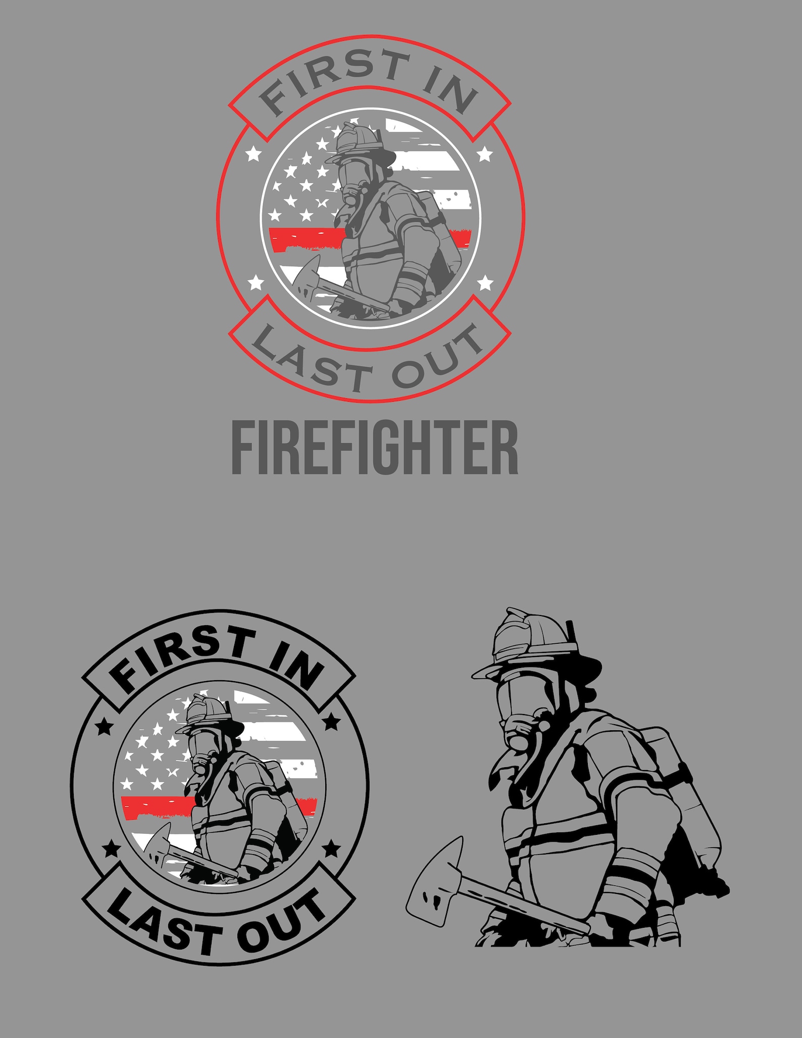 Firefighter Design | Fire Fighter Clipart | Us Fireman Svg | First in ...