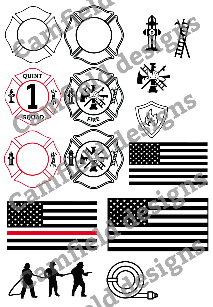 Firefighter Multi Design Logos, Career Firefighter, Vector ,PNG, EPS ...