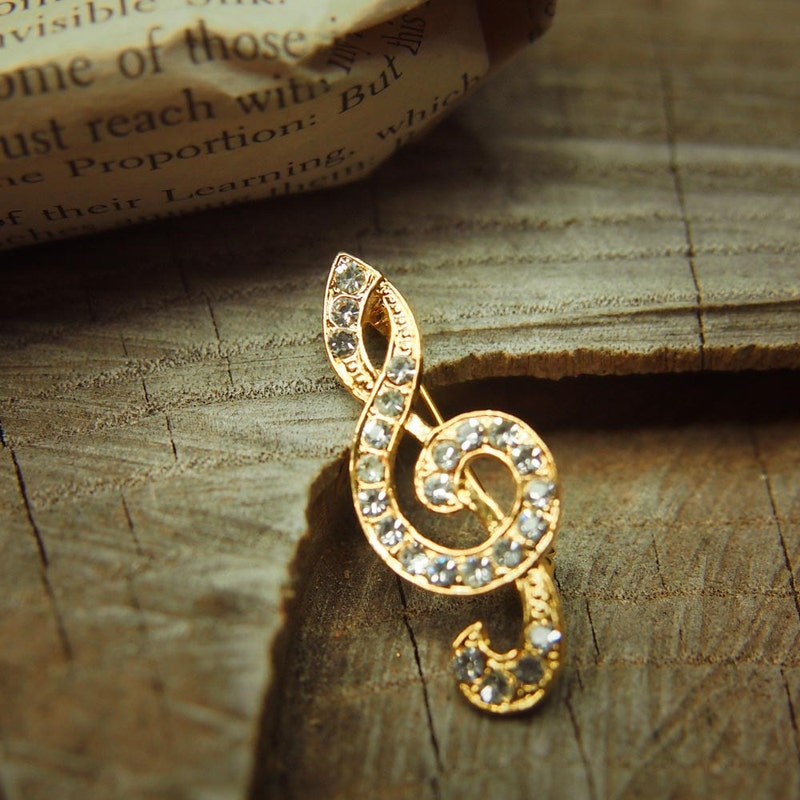 Treble Clef Brooch - Etsy UK