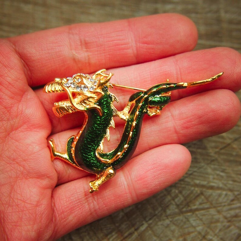 Oriental Dragon Brooch Antique Vintage Styled Bridesmaid - Etsy