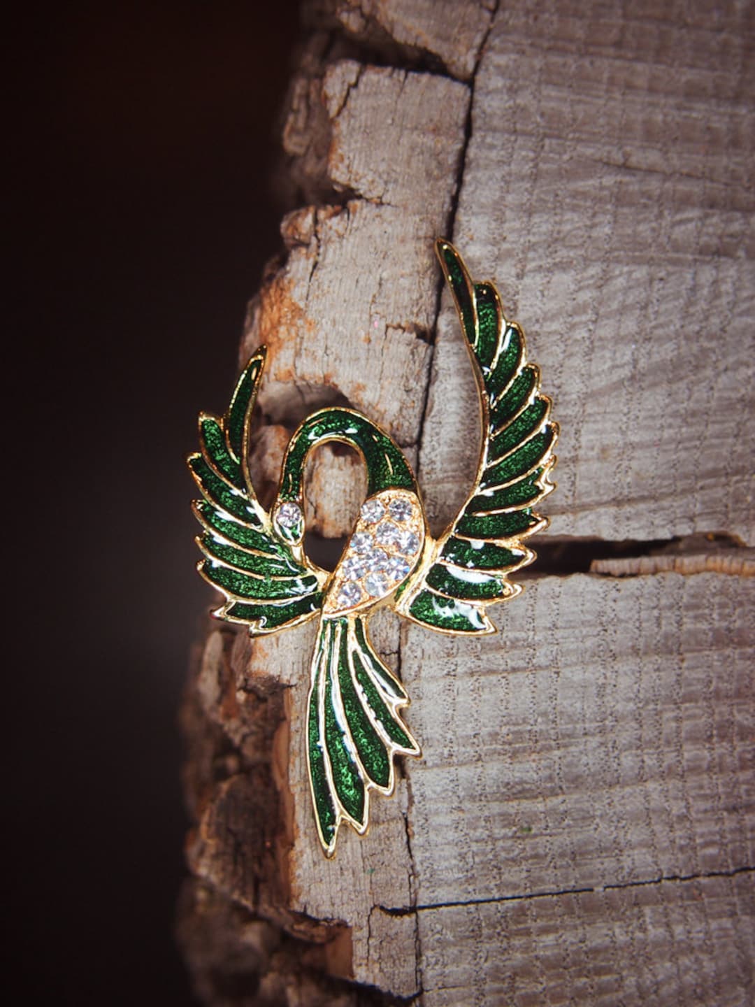Japan Crane Brooch Antique Vintage Styled, Bridesmaid, Rhinestone ...