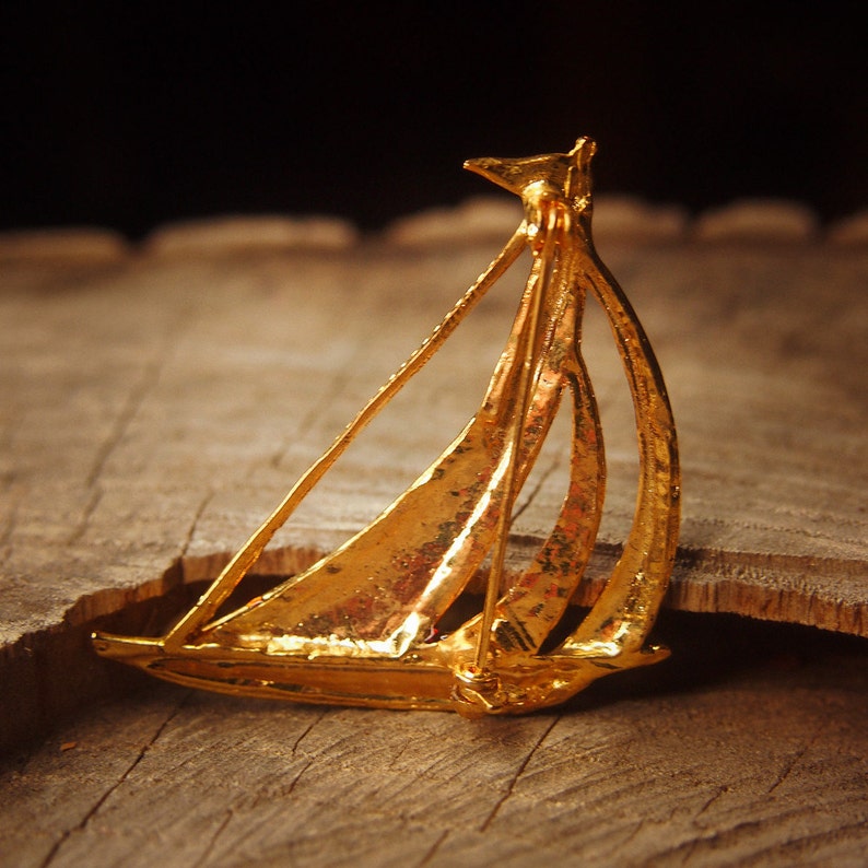 Sail Boat Brooch Pin Antique Styled Vintage Costume Jewelry - Etsy