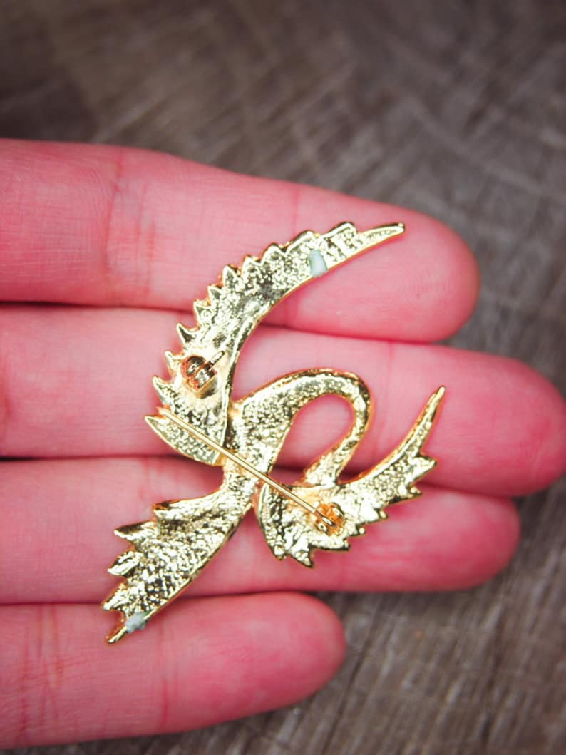 Japan Crane Brooch Antique Vintage Styled, Bridesmaid, Rhinestone ...
