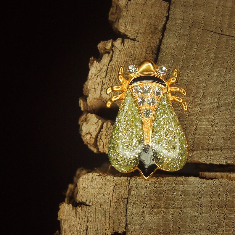 Sparkle Bug Brooch Pin Antique Styled Vintage Costume Jewelry - Etsy