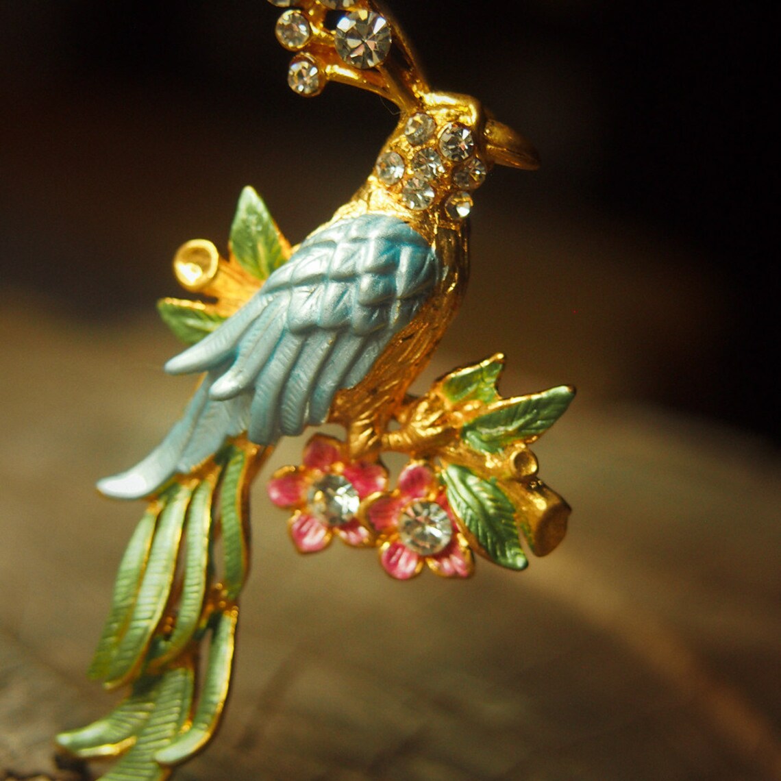 Blue Bird Brooch Pin, Antique Styled Vintage Costume Jewelry Look, Fine ...