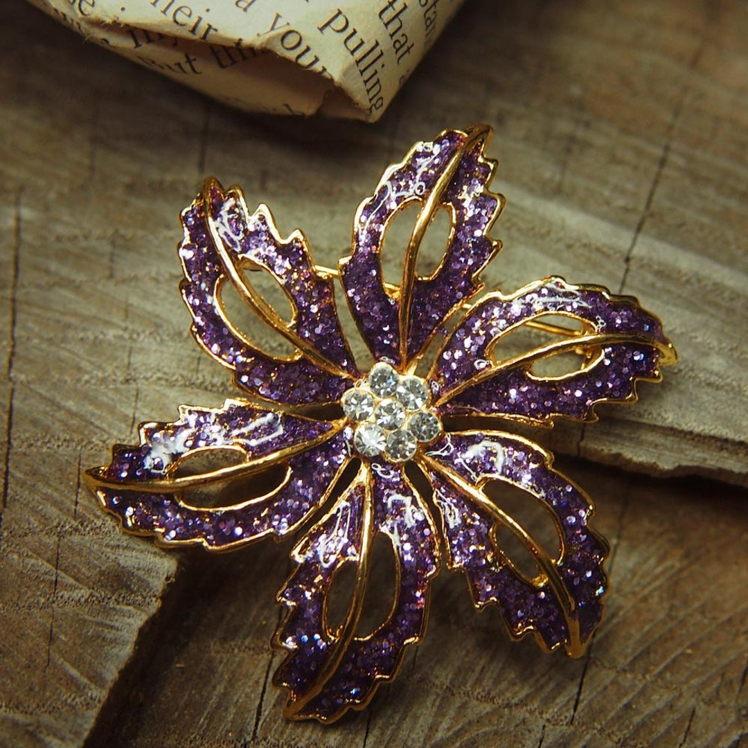 Spring Flower Brooch Antique Vintage Styled, Bridesmaid, Rhinestone ...