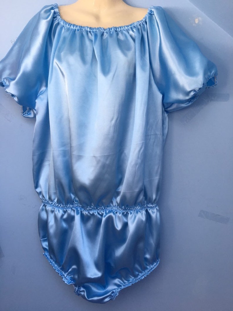 Erotic Double Satin Teddy Romper Playsuit Onsie Adult One Size Etsy