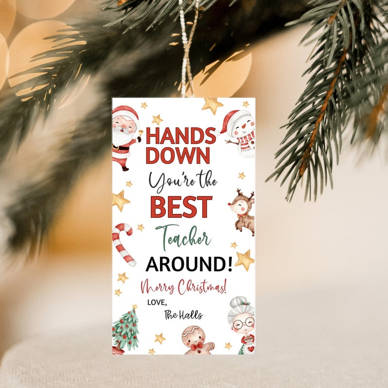 Teacher Christmas Tags - Etsy