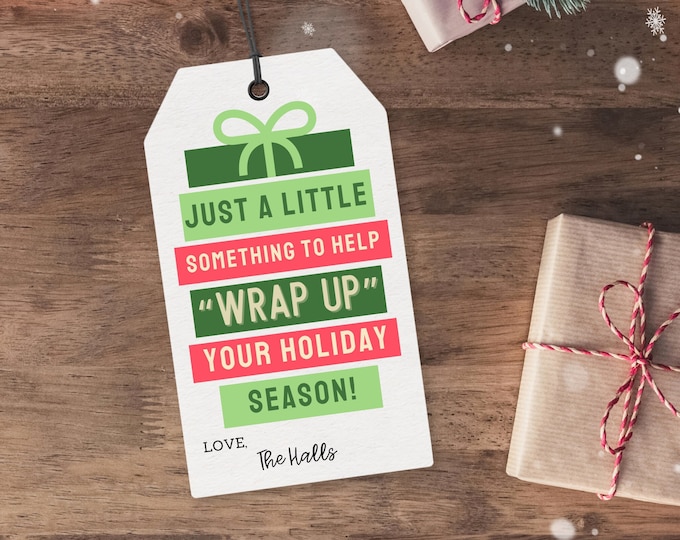 This Year is a WRAP Gift Tag Wrapping Paper Christmas & New Year Gift ...
