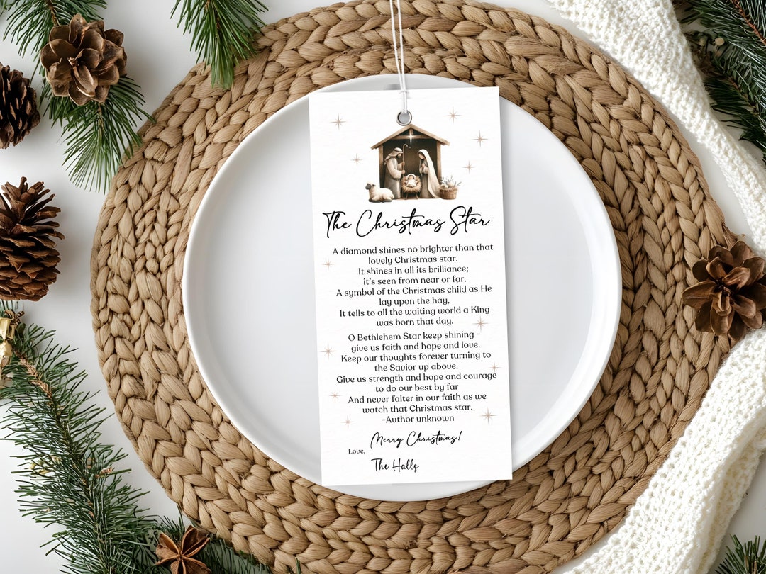 Christmas Star Poem, Merry Christmas Gift Tag, Christ Christmas Message ...