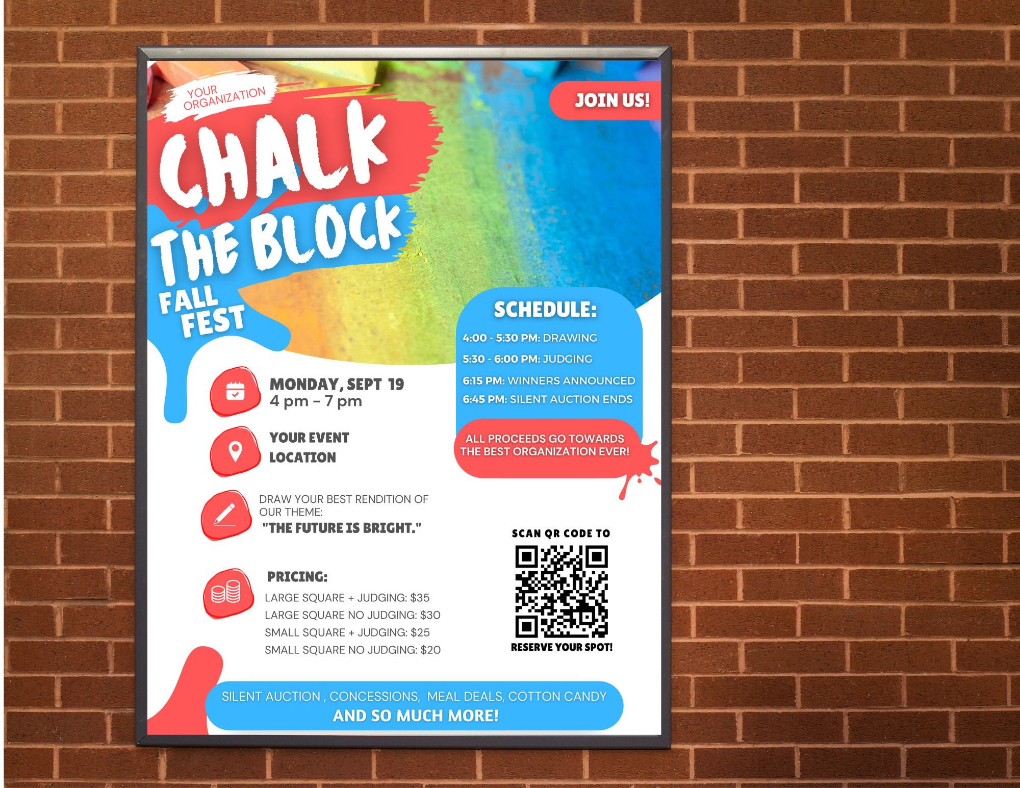 Digital Canva Template | Chalk the Block Flyer | DYI Event Flyer | DYI ...