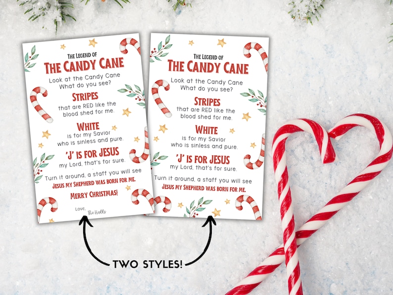 The Legend of the Candy Cane | Candy Cane Poem | Merry Christmas Tag ...