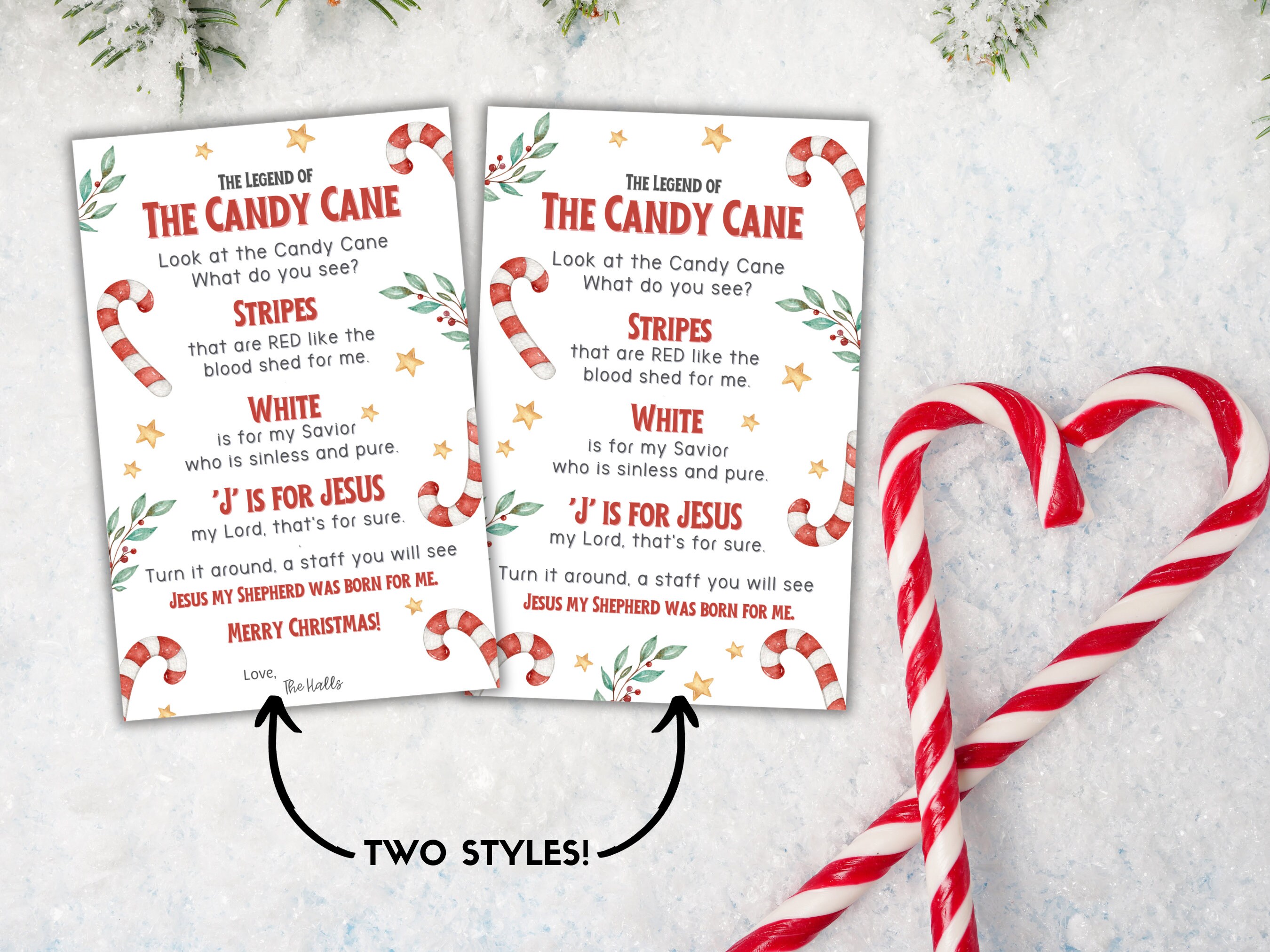 The Legend of the Candy Cane | Candy Cane Poem | Merry Christmas Tag ...