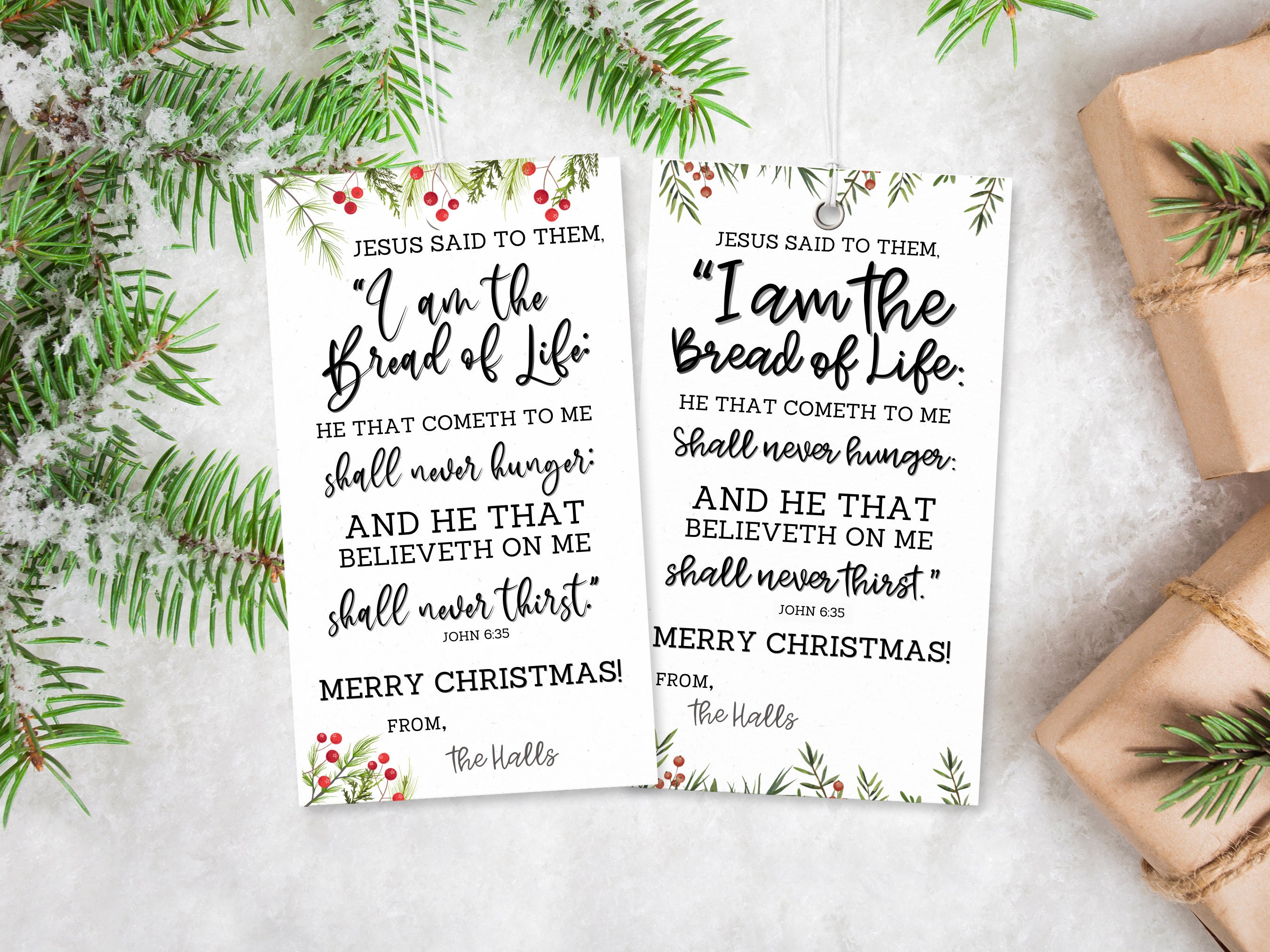 Bread of Life Christmas Tag | Editable Gift Tag | Merry Christmas Tag ...