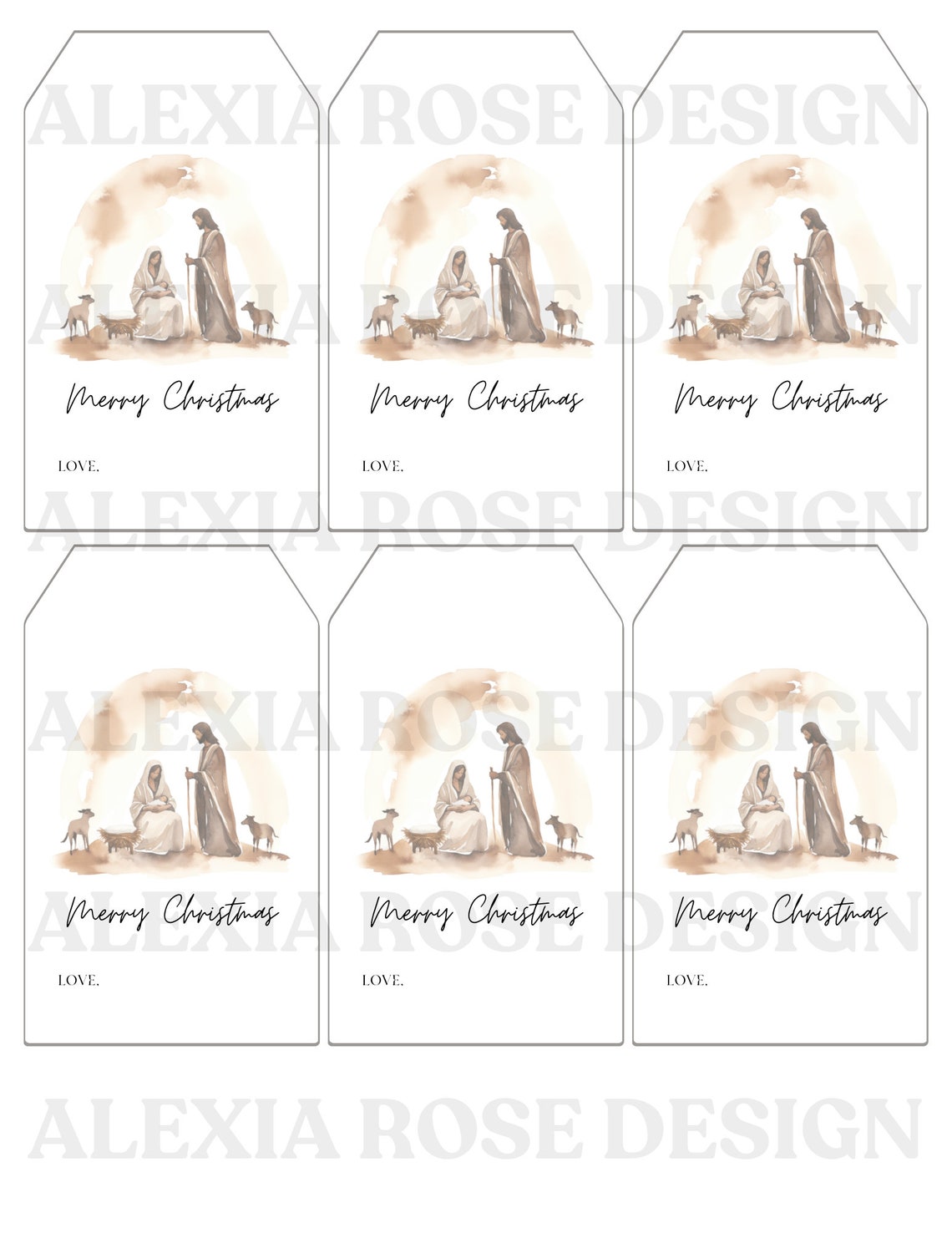 Printable Gift Tag Nativity Gift Tags Merry Christmas Tags Merry ...