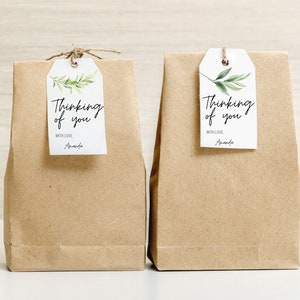 Thinking of You Tag Sympathy Gift Tag Flower Gift Tags Friend Gift Tag ...