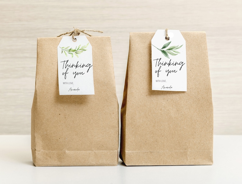 Thinking of You Tag Sympathy Gift Tag Flower Gift Tags Friend Gift Tag ...