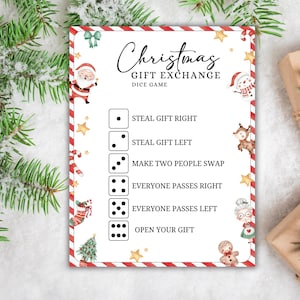Christmas Dice Gift Exchange Game, White Elephant Gift, Christmas Dice ...
