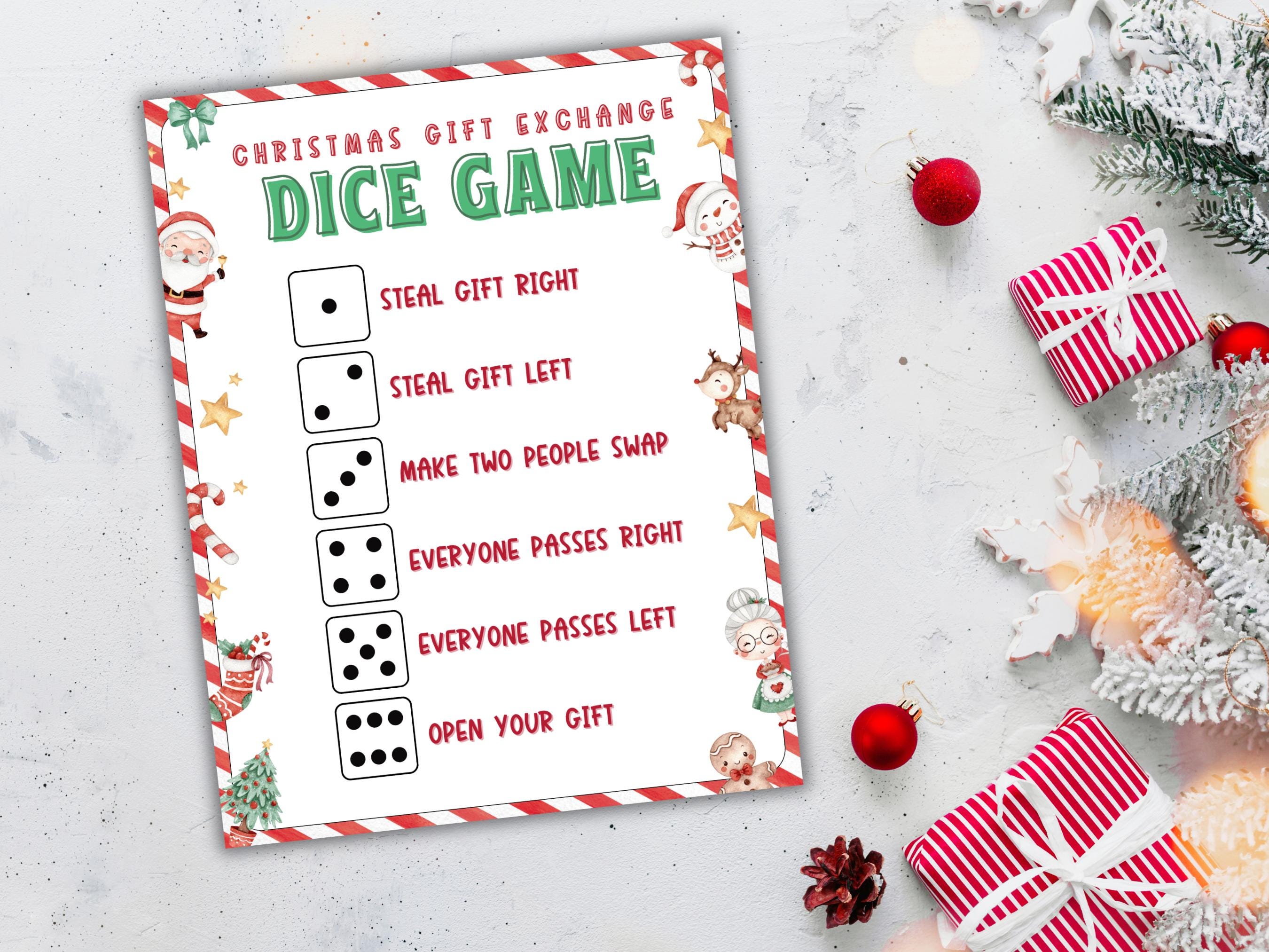 Christmas Dice Gift Exchange Game, White Elephant Gift, Christmas Dice ...