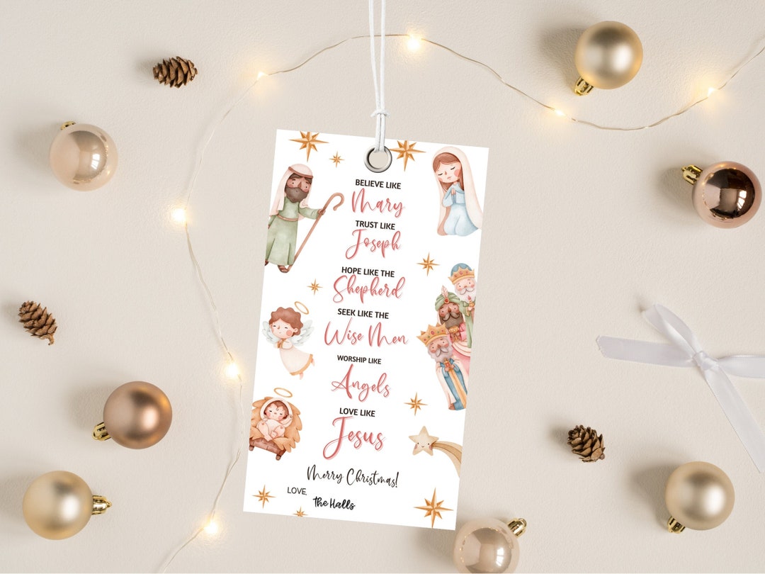 Nativity Christmas Tag | Christmas Tag | Editable Gift Tag | Merry ...