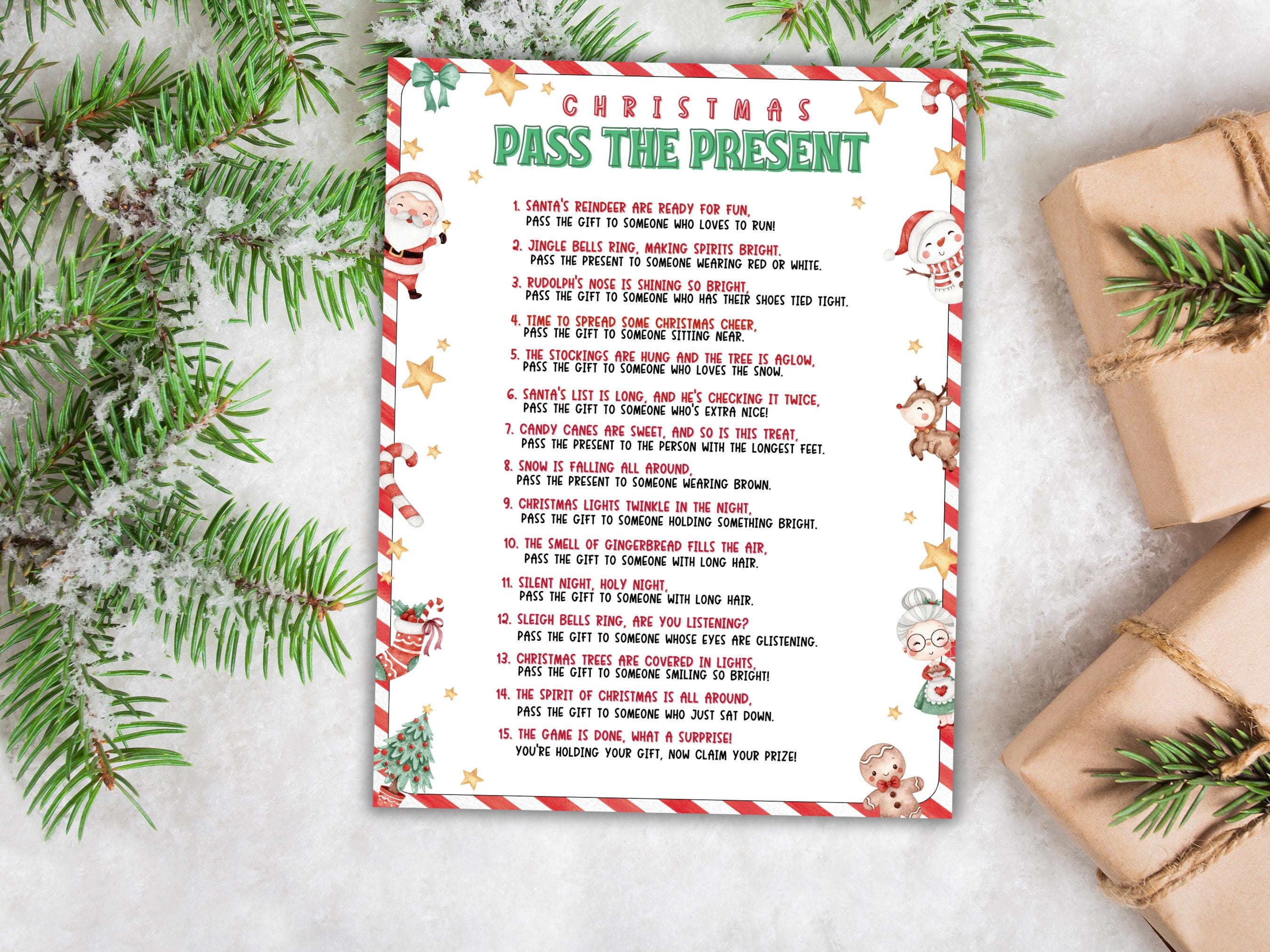 Christmas Pass the Present Game, White Elephant Gift, Christmas Gift ...