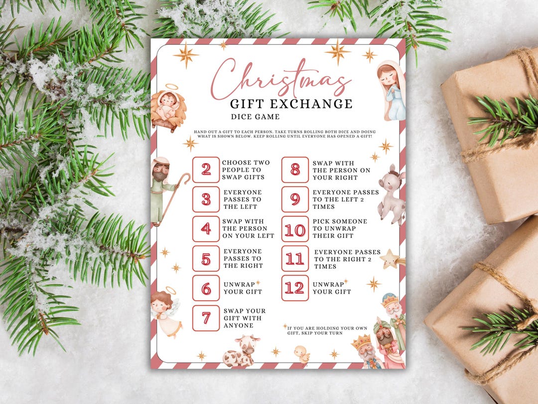 Christmas Dice Gift Exchange Game, White Elephant Gift, Christmas Dice ...