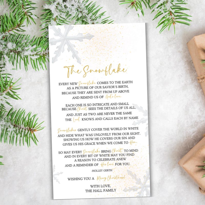 Snowflake Poem Crafts - Etsy