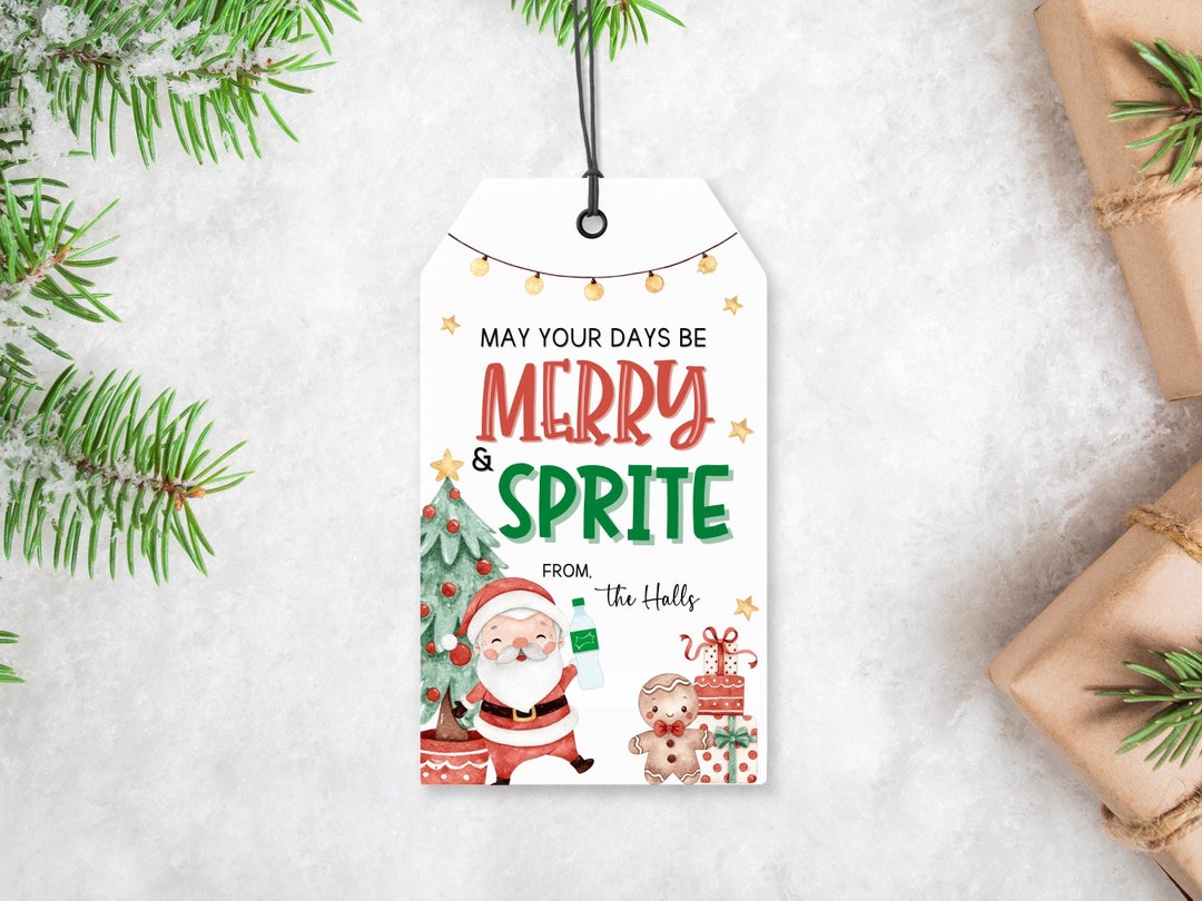 Merry and Sprite Christmas Tag | Editable Gift Tag | Merry Christmas ...