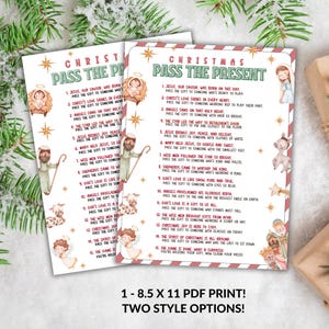Nativity Christmas Pass the Present Game, White Elephant Gift ...