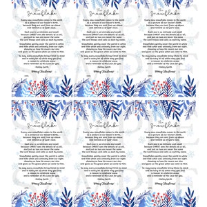 The Snowflake Poem Christmas Tag | Christ-centered Christmas | Editable ...