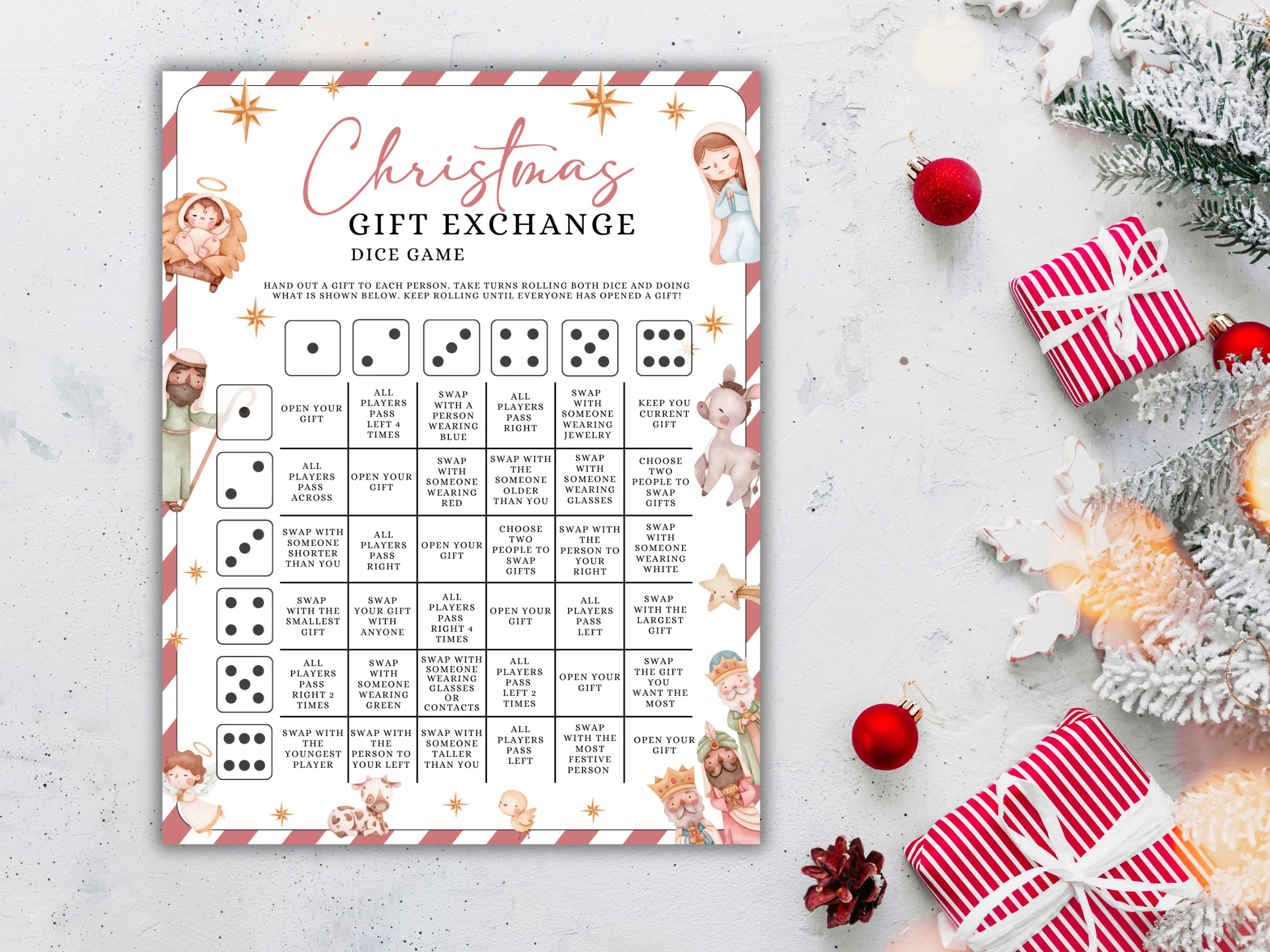 Christmas Dice Gift Exchange Game, White Elephant Gift, Christmas Dice ...