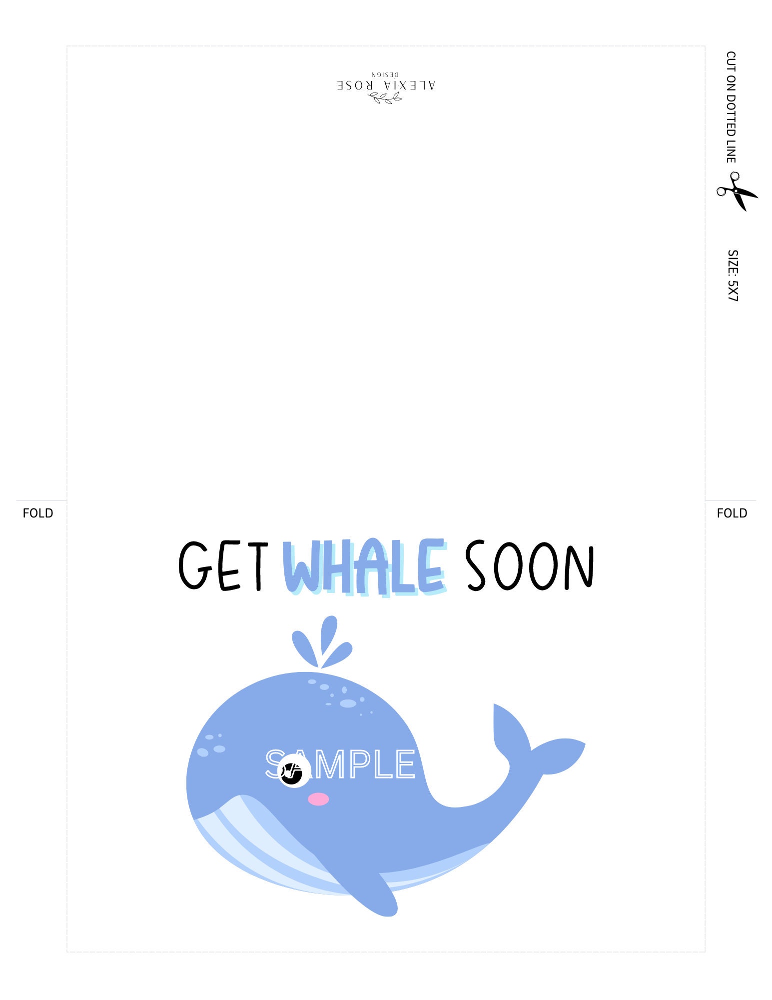 Get Well Soon Card | Get Whale Soon Greeting Card | Thinking of You ...